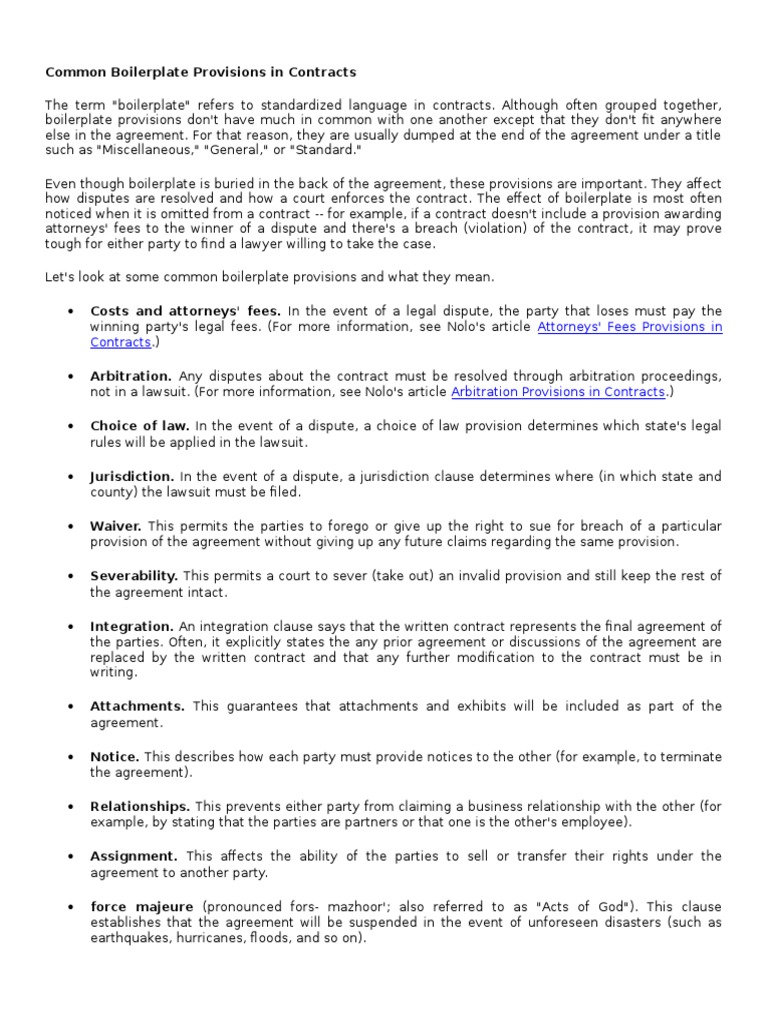 Boilerplate Clauses Corporate References – V2.0