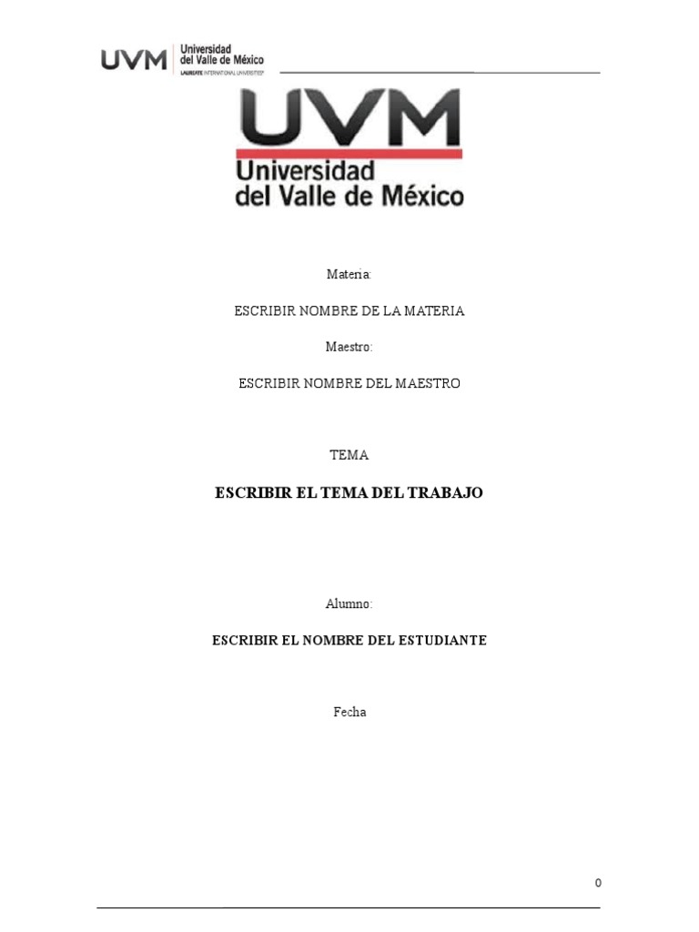 Hoja de Presentación Uvm | PDF