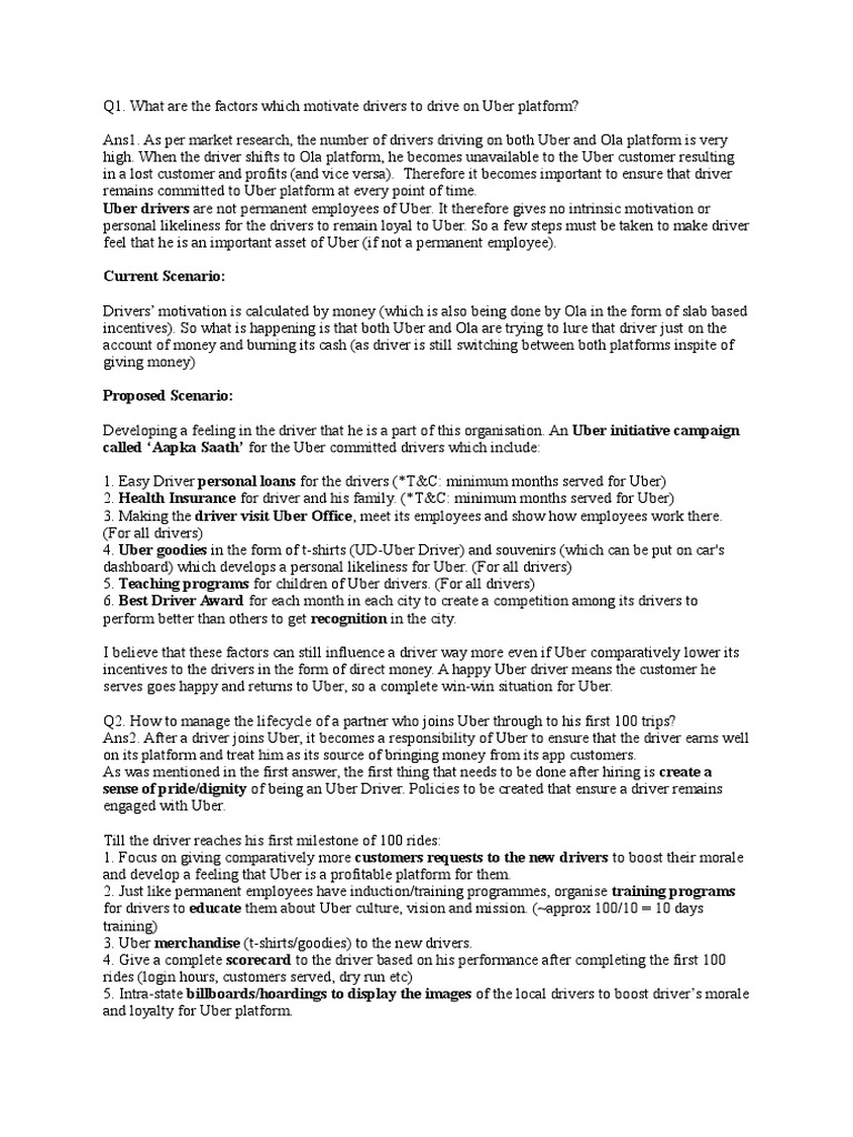 Uber Case Study | PDF | Billboard | Motivation