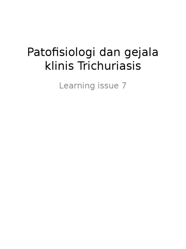 Patofisiologi Dan Gejala Klinis Trichuriasis | PDF