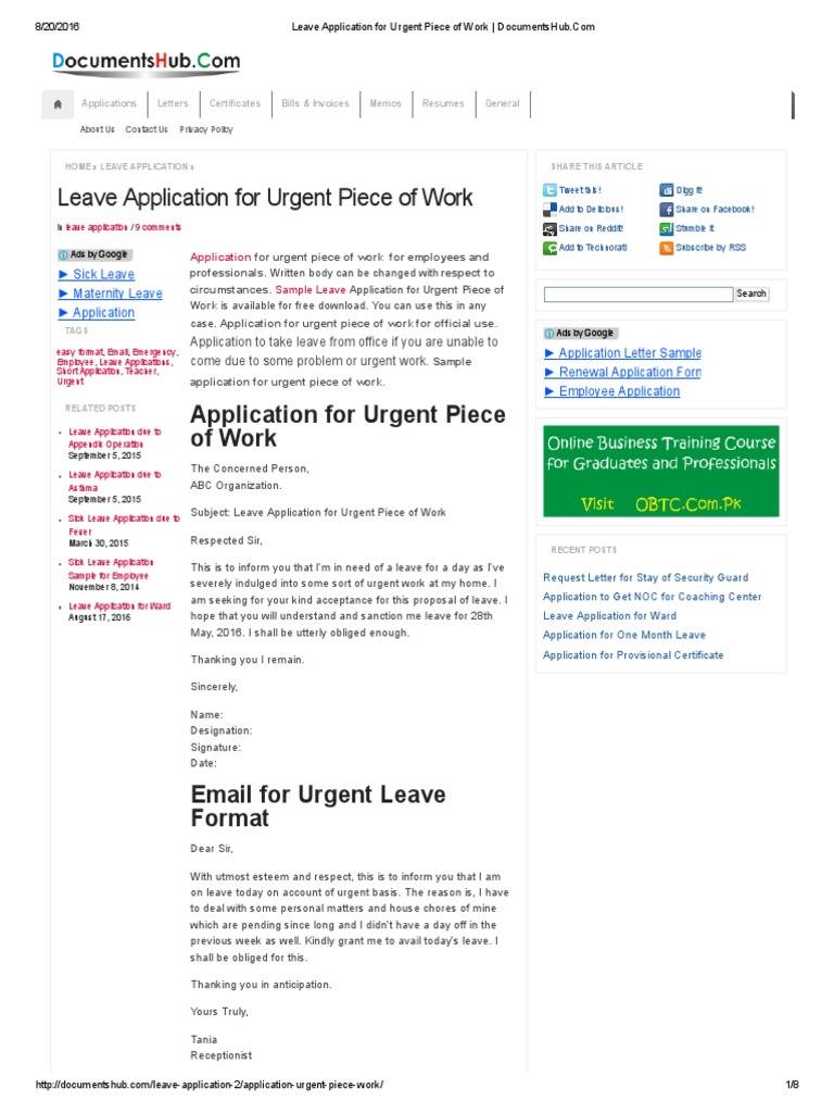 Leave Application for Urgent Piece of Work _ DocumentsHub.pdf