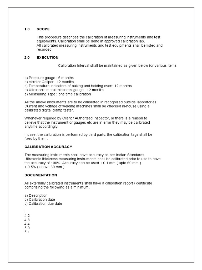 Calibration Procedure | PDF | Calibration | Scientific Observation