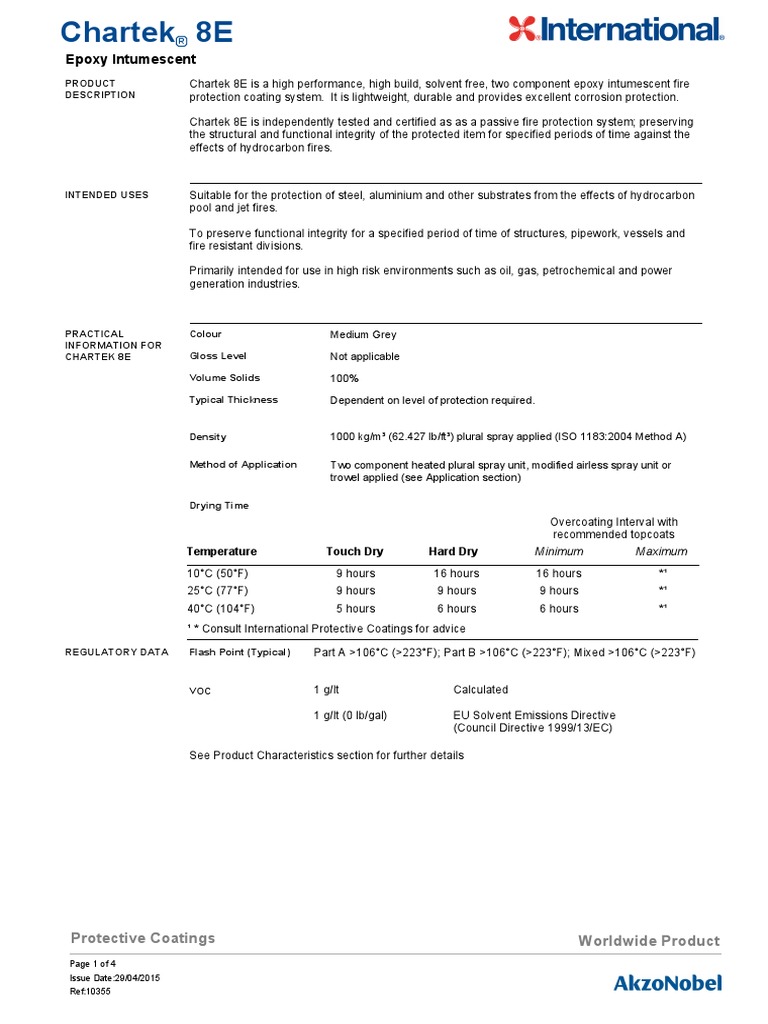 Chartek 8E PDS | PDF | Epoxy | Paint