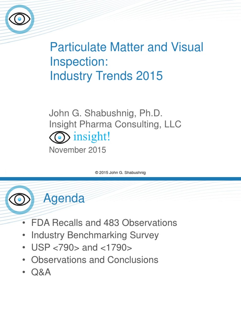Particulate Matter and Visual Inspection Industry Trends 2015 | PDF ...