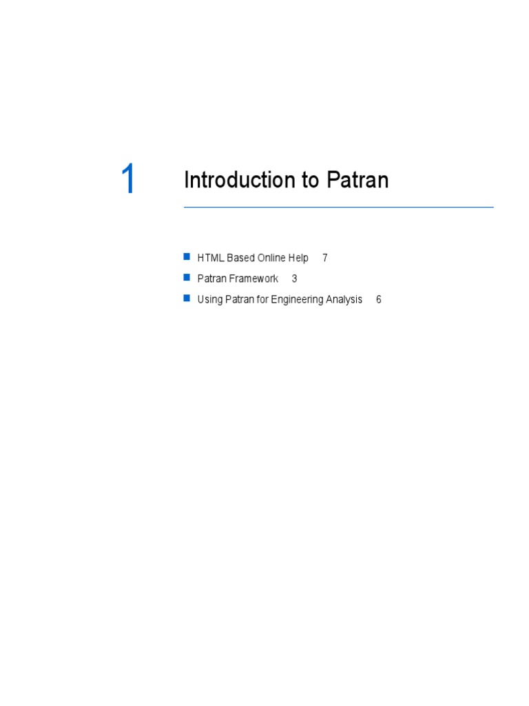 Ch. 1: Introduction To Patran Patran Reference Manual | PDF | Databases ...