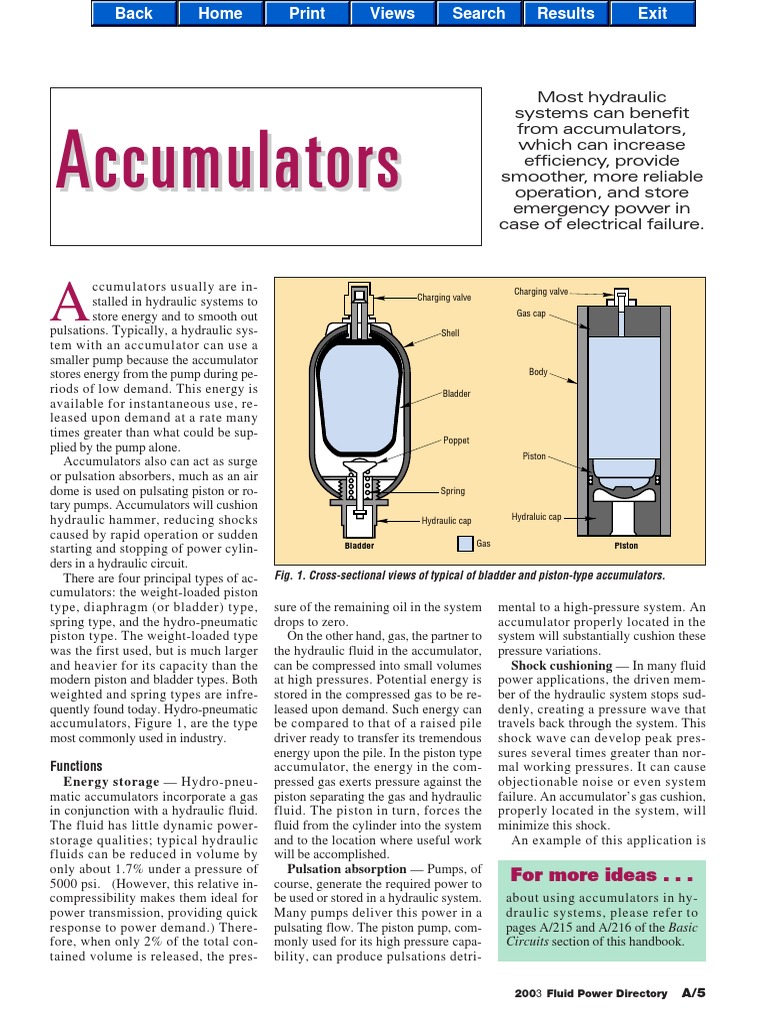 Accumulators.pdf | Pump | Mechanical Engineering