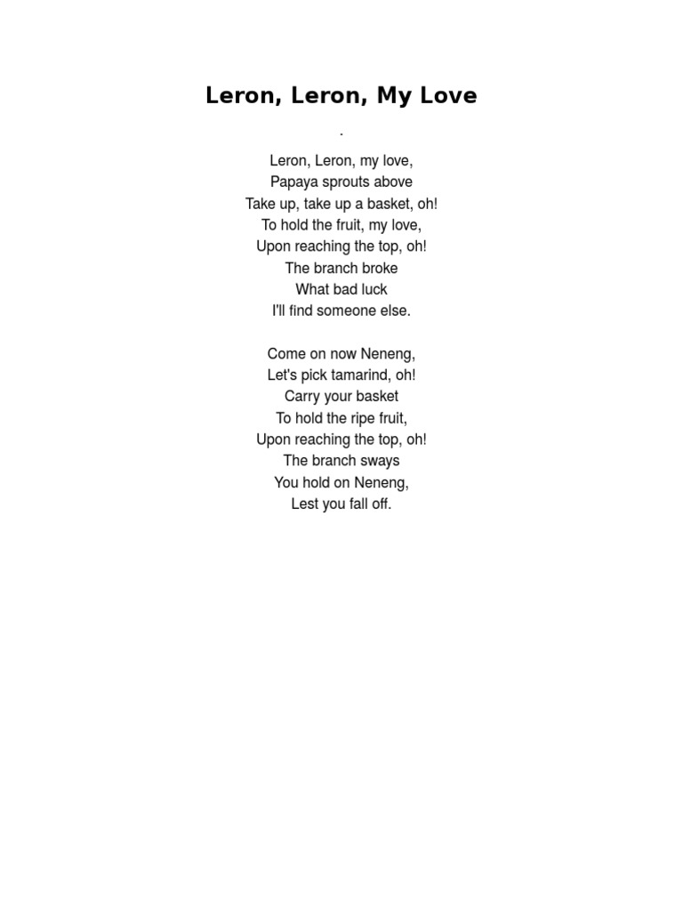 Leron Leron My Lovedocx | PDF