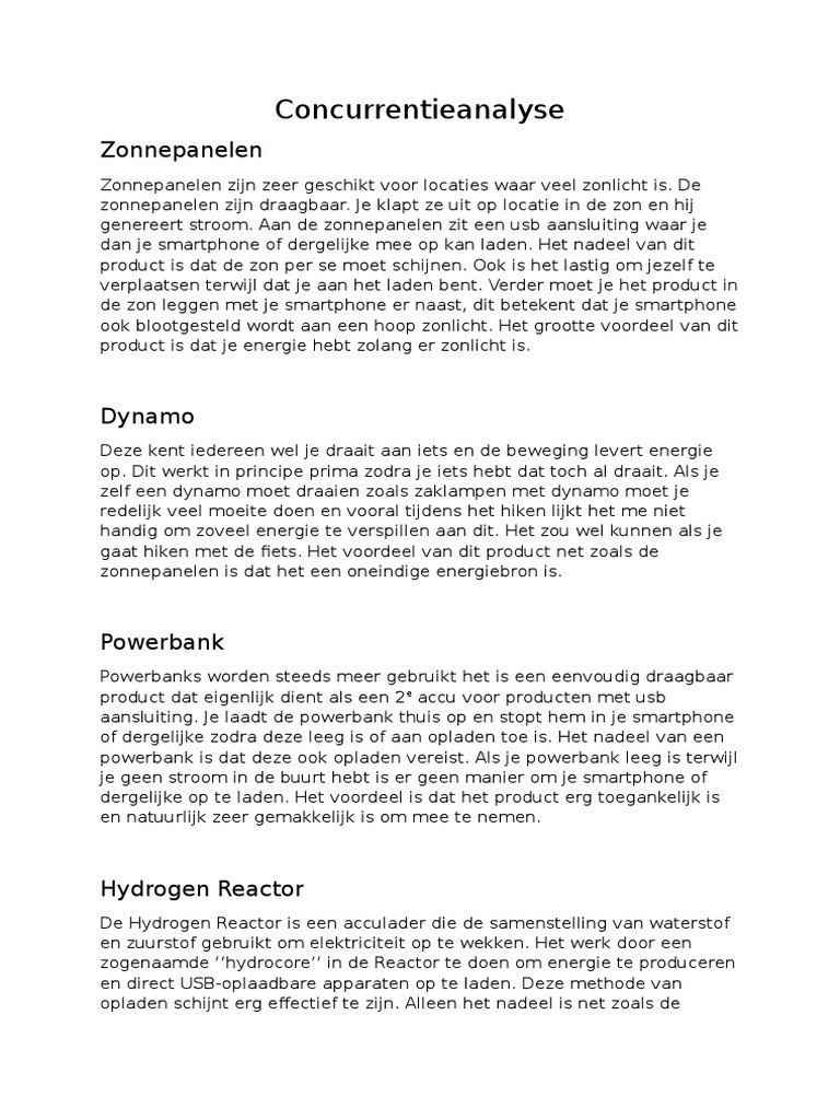 Concurrentieanalyse | PDF