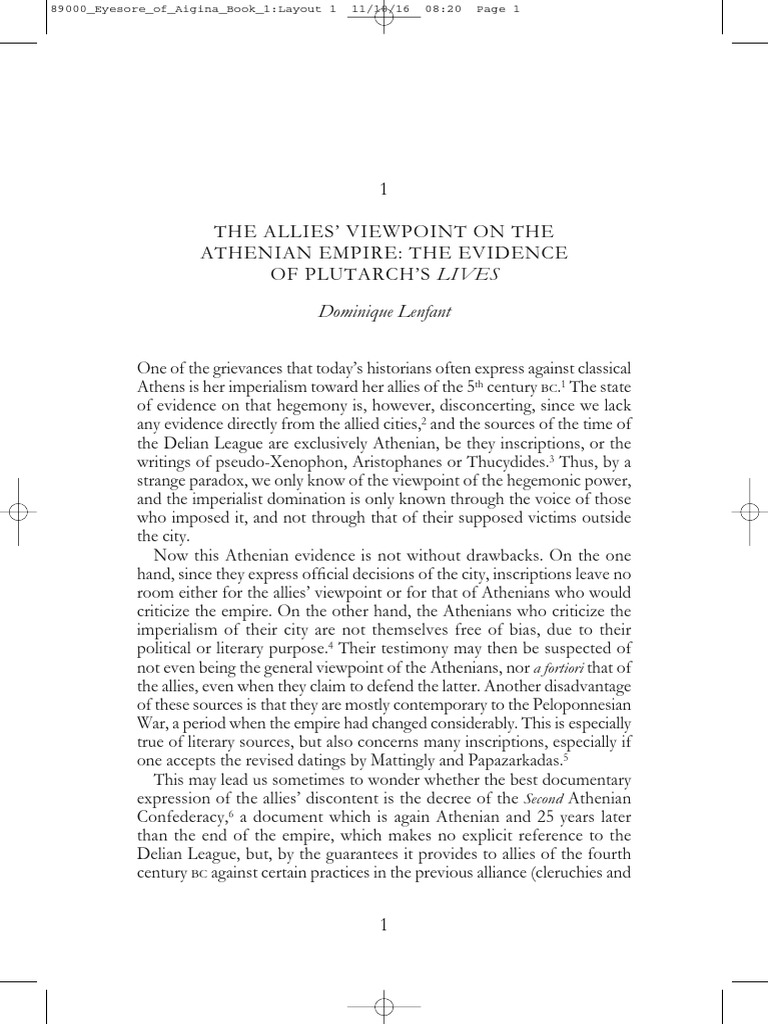 The Allies Viewpoint On The Athenian em PDF | PDF | Thucydides | Sophocles
