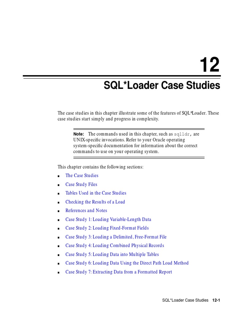 SQL Loader Case Studies: SQLLDR | PDF | Table (Database) | Sql