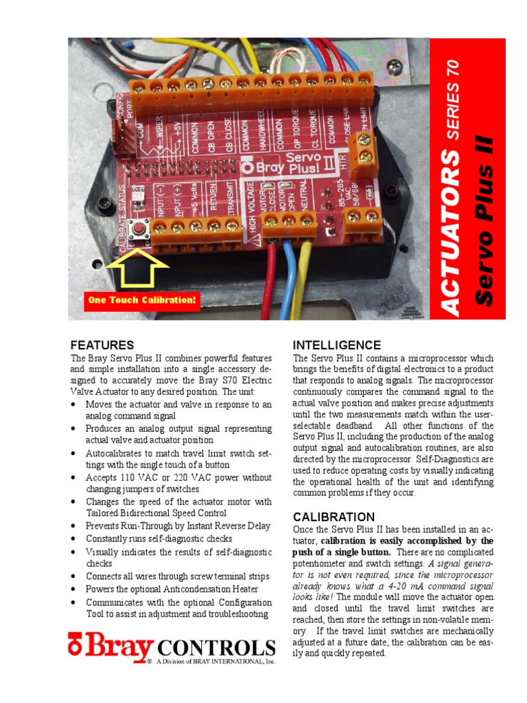 Bray S70 Servo Plus II Calibration Guide | PDF | Servomechanism | Switch