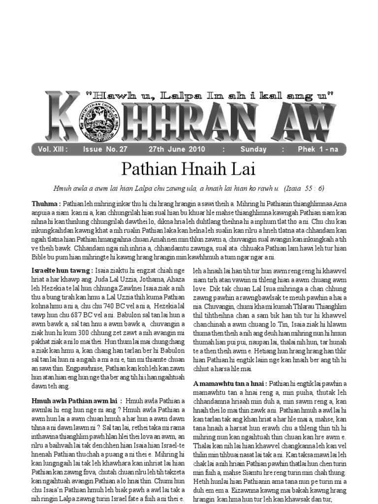 Kohhran Aw | PDF