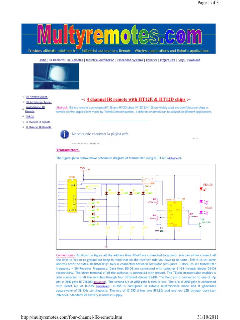 Guia2 HT12D-Ht12E | PDF | Remote Control | Light Emitting Diode