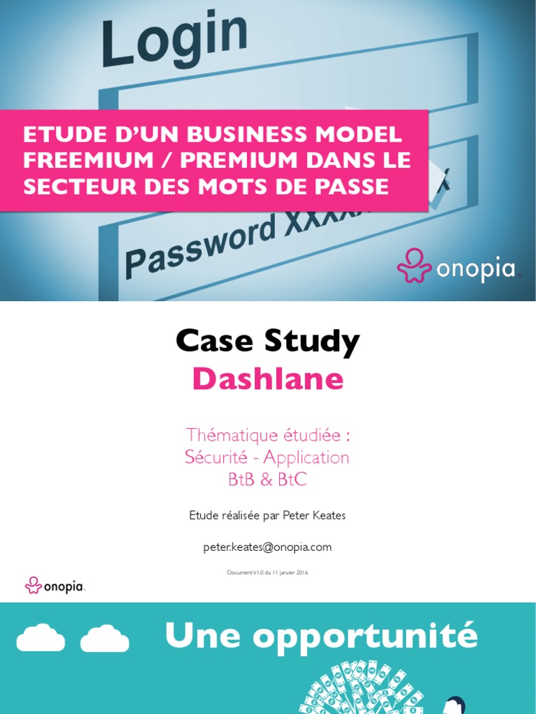 Onopia Case Study - Business Model de Dashlane | PDF