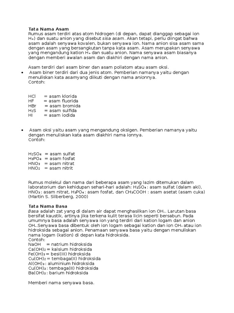 Tata Nama Asam | PDF
