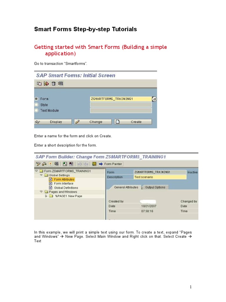 Smart Forms Step by Step Tutorials | Download Free PDF | Subroutine | Parameter (Computer ...