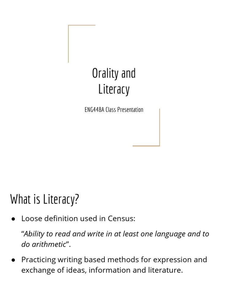 ENG448A: Orality vs. Literacy | PDF | Vedas | Oral Tradition
