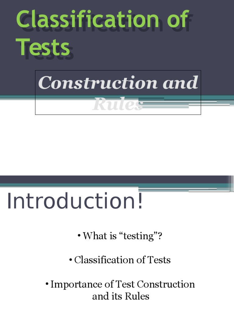 Classification of Tests | PDF