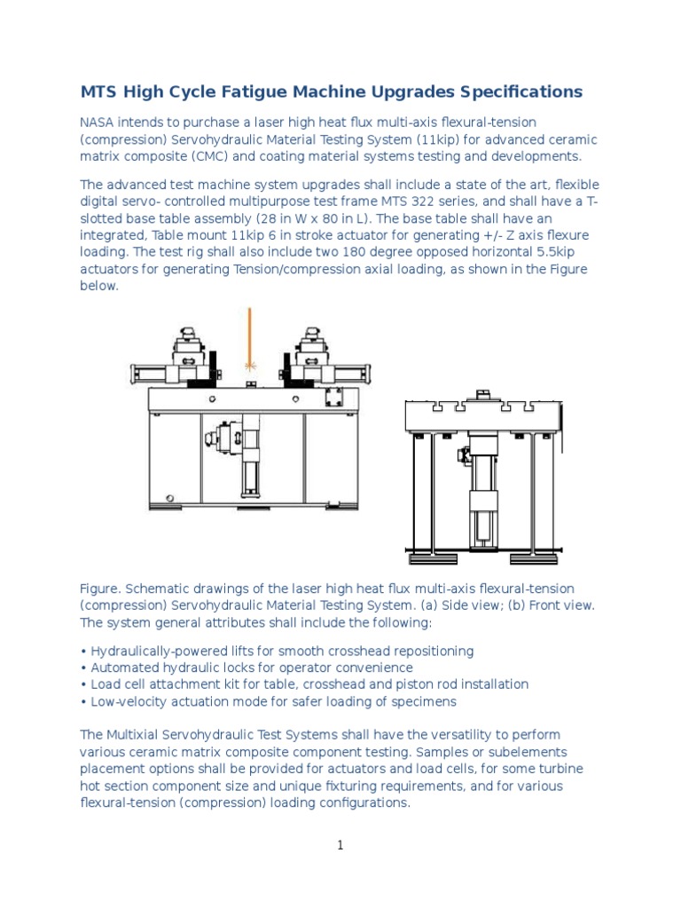 MTS High Cycle Fatigue Machine Upgrades Specifications | PDF | Actuator ...