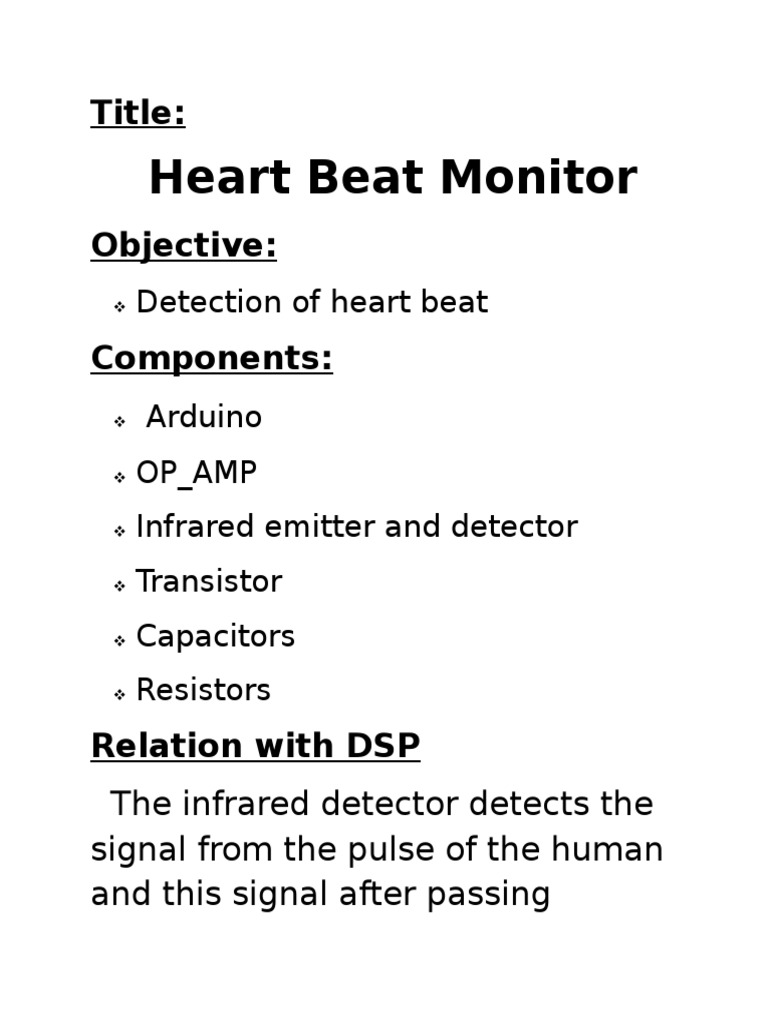Heart Beat Monitor: Title | PDF