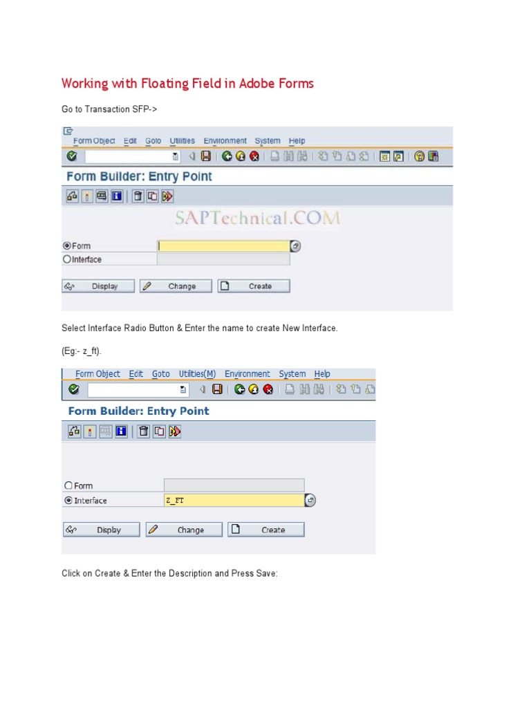 Working With Floating Field in Adobe Forms | PDF