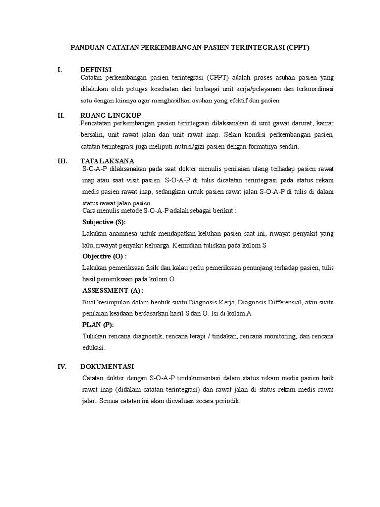 Panduan CPPT: Proses & Tata Laksana | PDF | Pengembangan Diri | Kesehatan Holistik