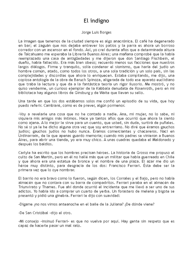 El Indigno Jorge Luis Borges