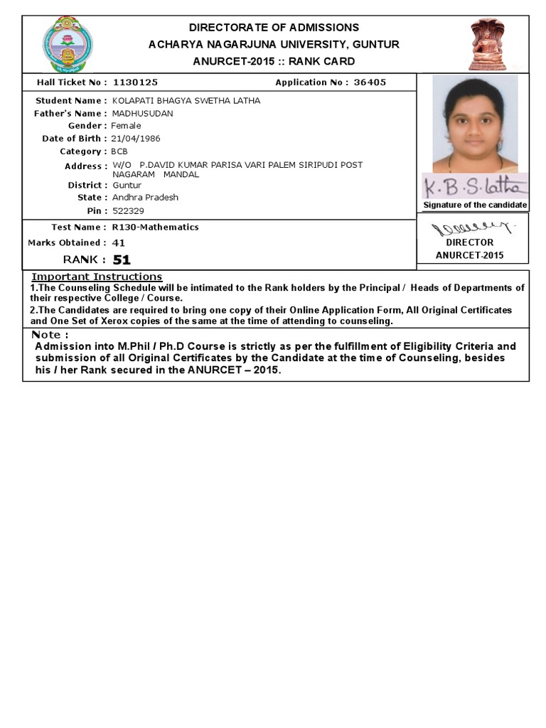 Anu Rank Cards | PDF