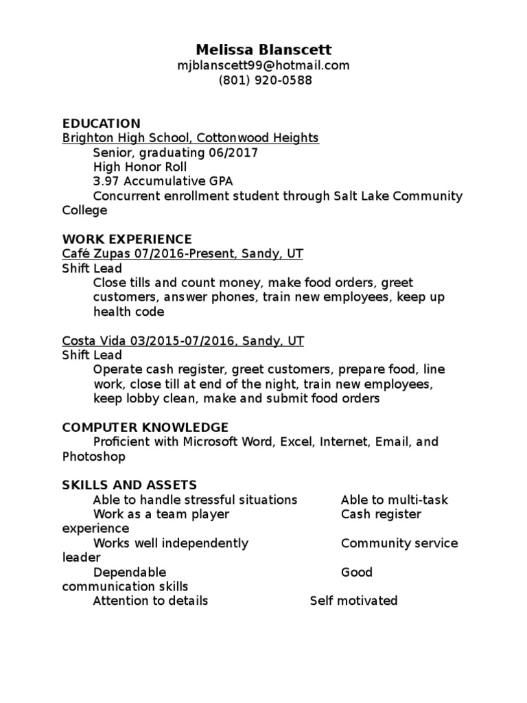 Melissa Resume | PDF