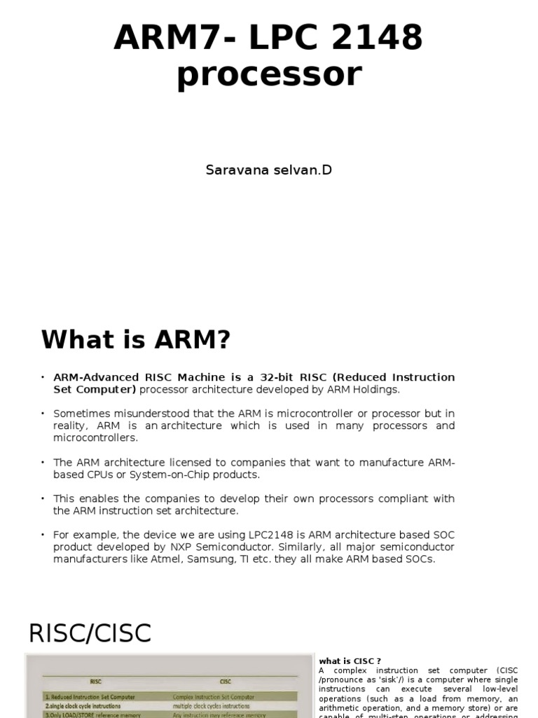 LPC2148 Microcontroller Architecture Overview | PDF | Arm Architecture | Instruction Set
