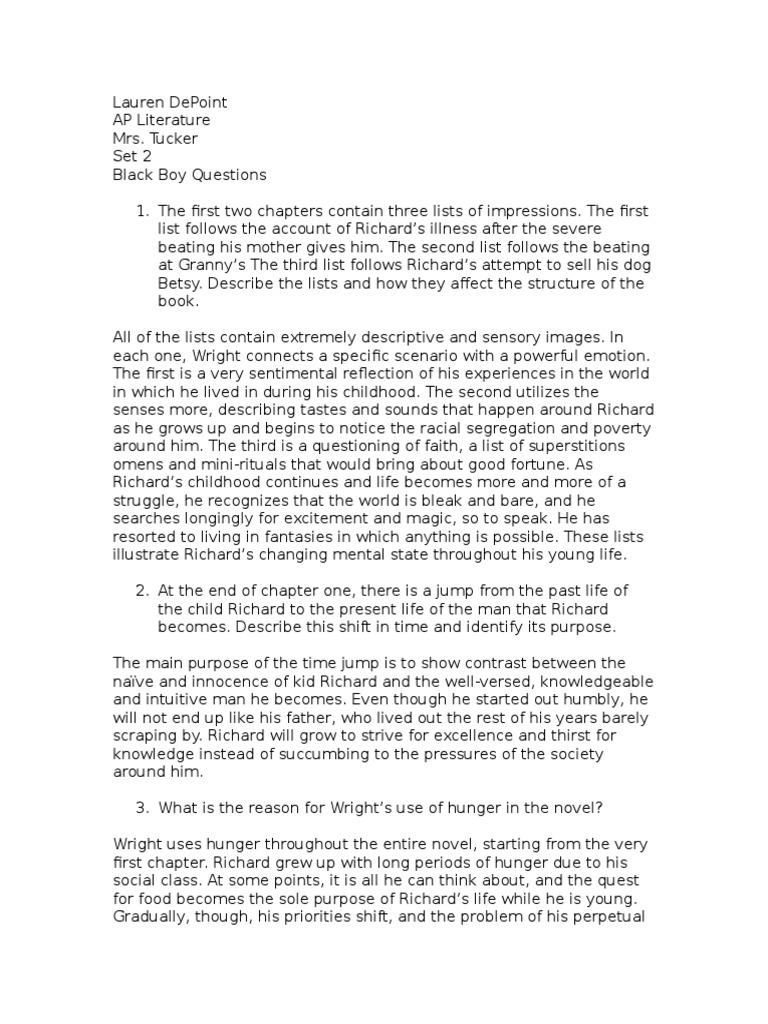 Black Boy Questions | PDF | Civilization | Society