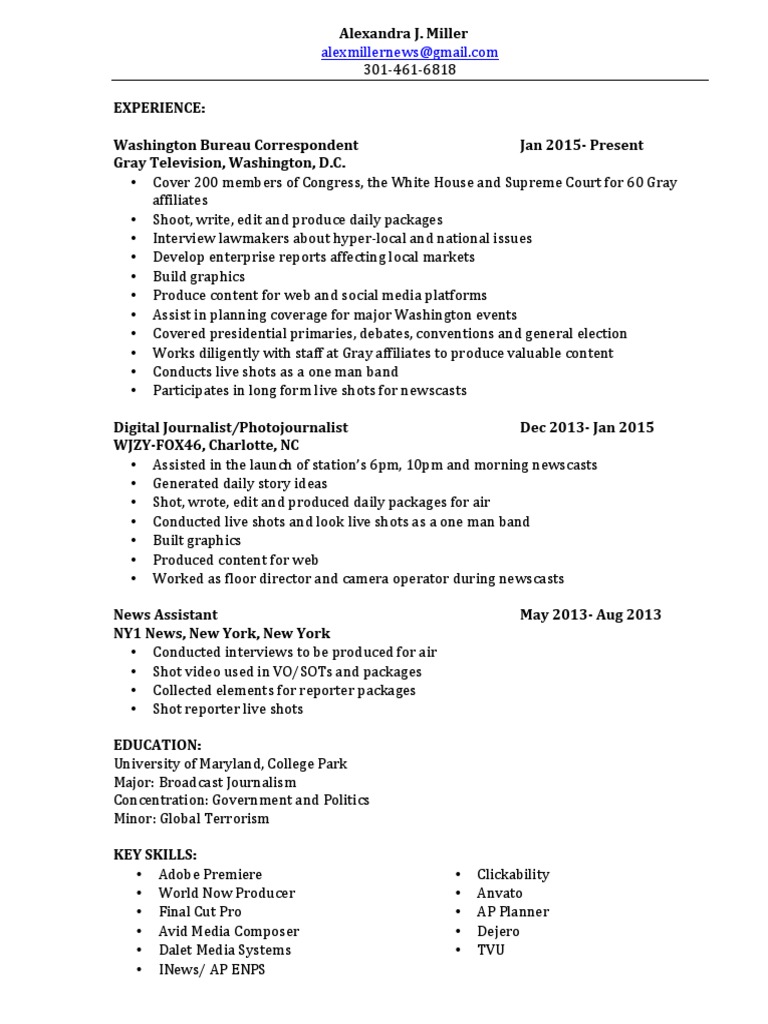 Alexandra Miller Resume | PDF