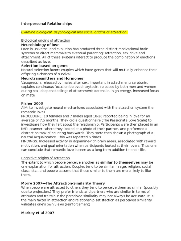 IB Psychology: Study Guide For The Psychology of Human Relationships ...