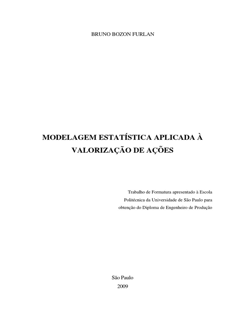 Modelagem Estatistica Aplicada A Valorizacao de Acoes | PDF ...