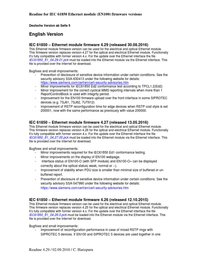 EN100 Readme V4 - 29 PDF | PDF | Ethernet | Network Switch