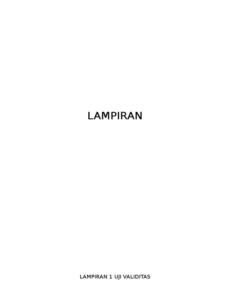 Lampiran 1 Uji Validitas | PDF | Errors And Residuals | Regression Analysis