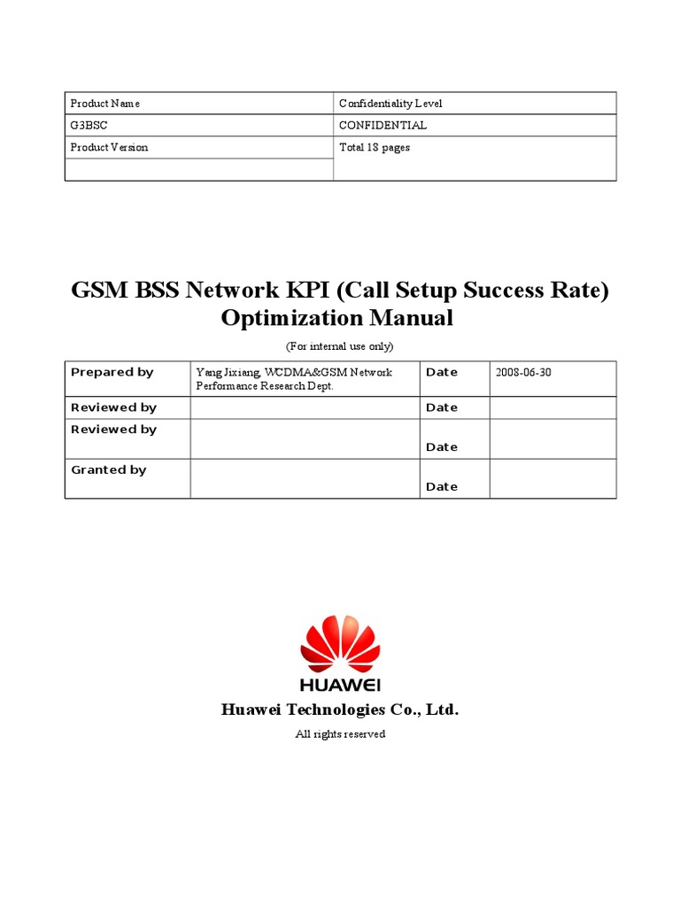 GSM BSS Network KPI (Call Setup Success Rate) Optimization Manual V1.0 | PDF | Gsm ...