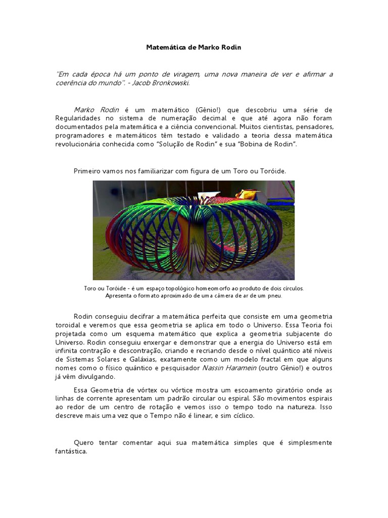 Matemática de Marko Rodin | PDF | Ensino de Matemática | Números