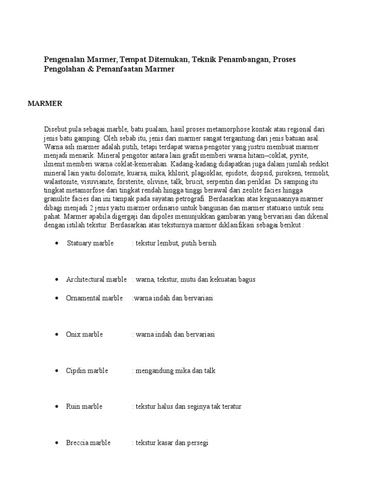 Pengenalan Marmer | PDF