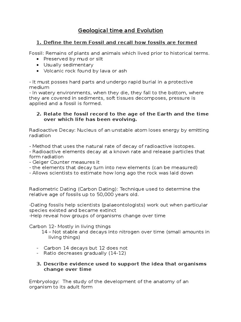 Year 10 Science: Geological Time & Evolution | PDF | Natural Selection ...