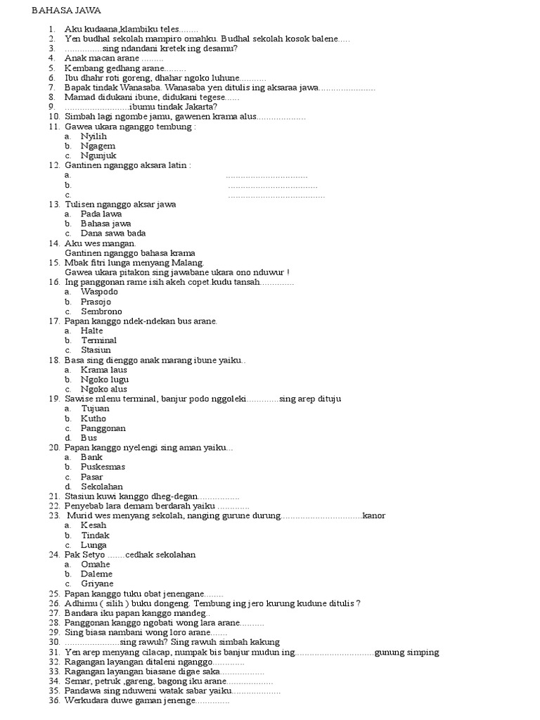 Panduan Lengkap Bahasa Jawa | PDF | Seni & Disiplin Bahasa