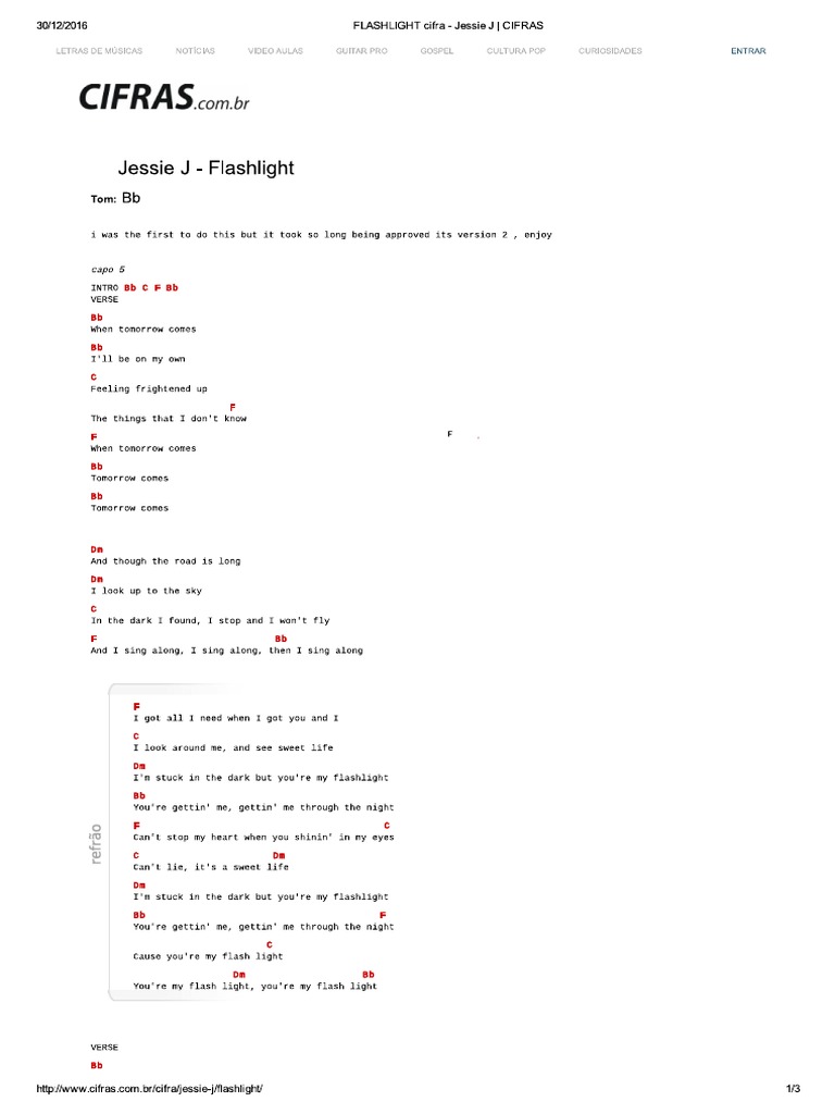 Flashlight Cifra - Jessie J - Cifras | PDF