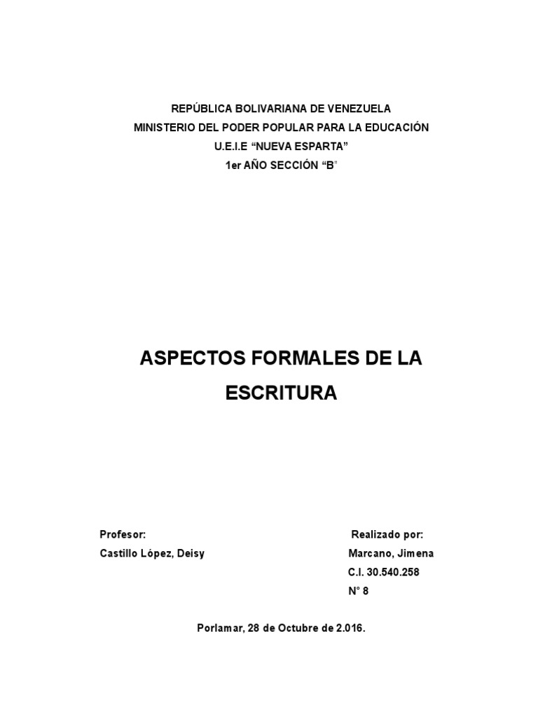 Aspectos Formales de La Escritura | PDF | Notación | Ortografía