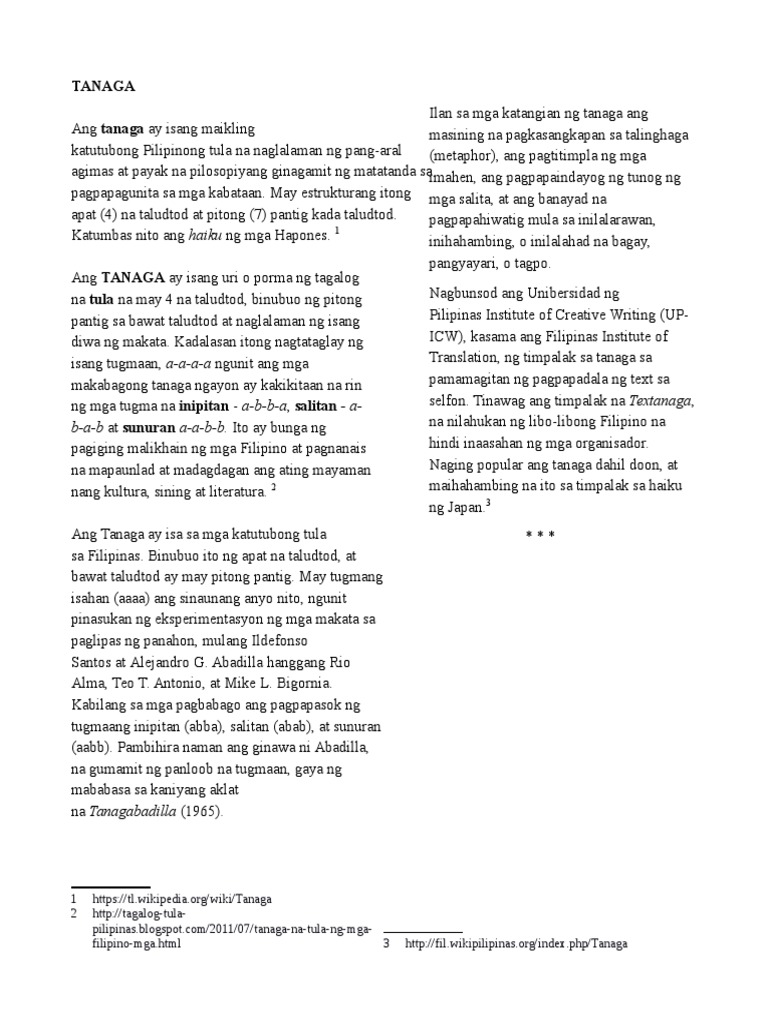 Tanaga | PDF