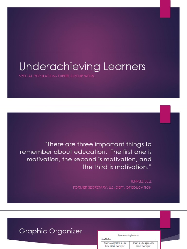 Strategies for Underachieving Learners | PDF | Project Based Learning ...