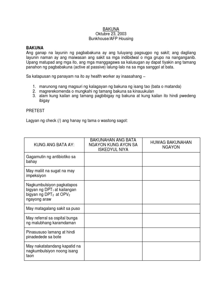 BAKUNA | PDF