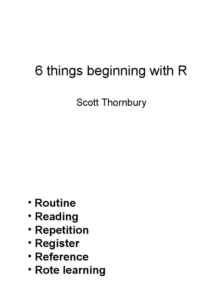 6 Things Beginning With R: Scott Thornbury | PDF | Honey Bee | Western ...