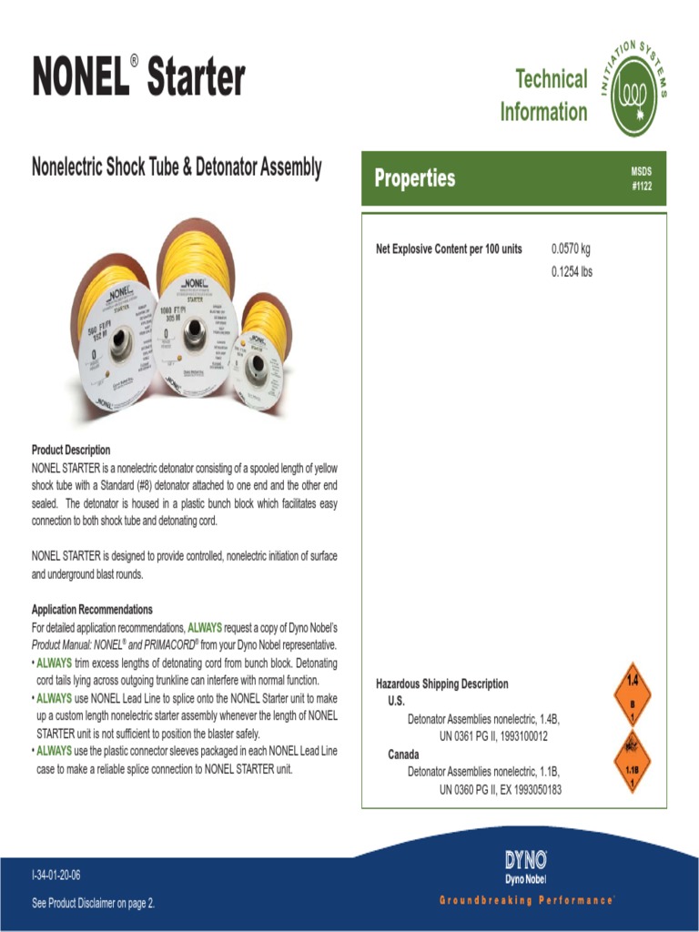 Nonel Starter | PDF | Explosive Material | Implied Warranty