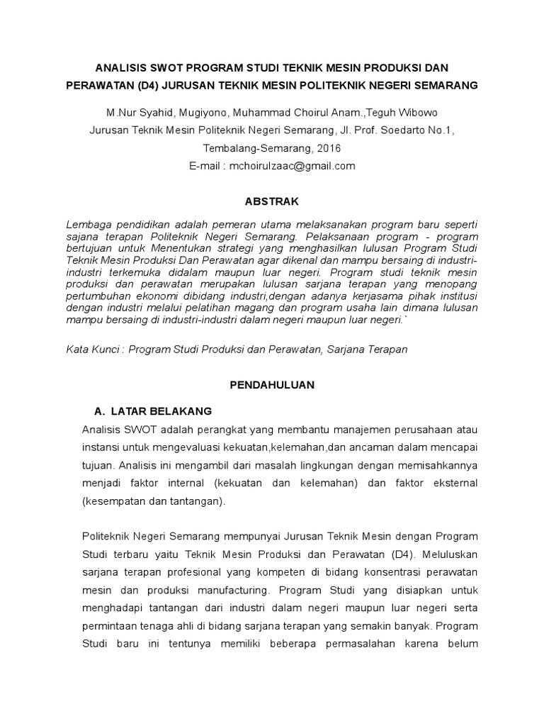 Contoh SWOT | PDF