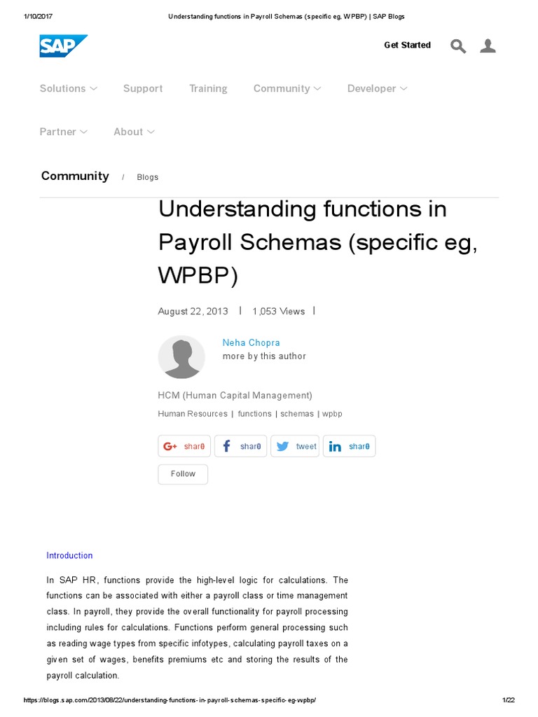 Understanding Functions in Payroll Schemas (Specific Eg, WPBP) - SAP ...